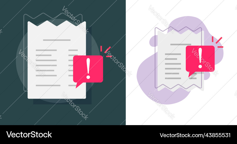 Payment bill fraud notice icon Royalty Free Vector Image