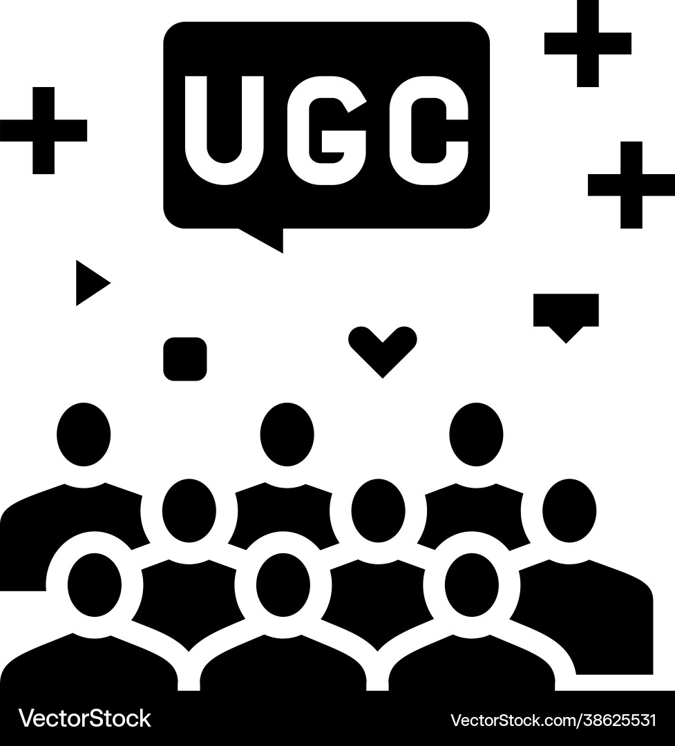 Public social media users ugc glyph icon Vector Image