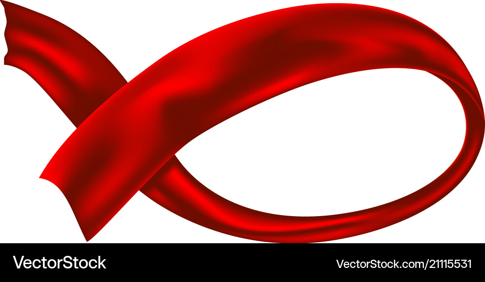 Realistic red ribbon in a swirling position Vector Image