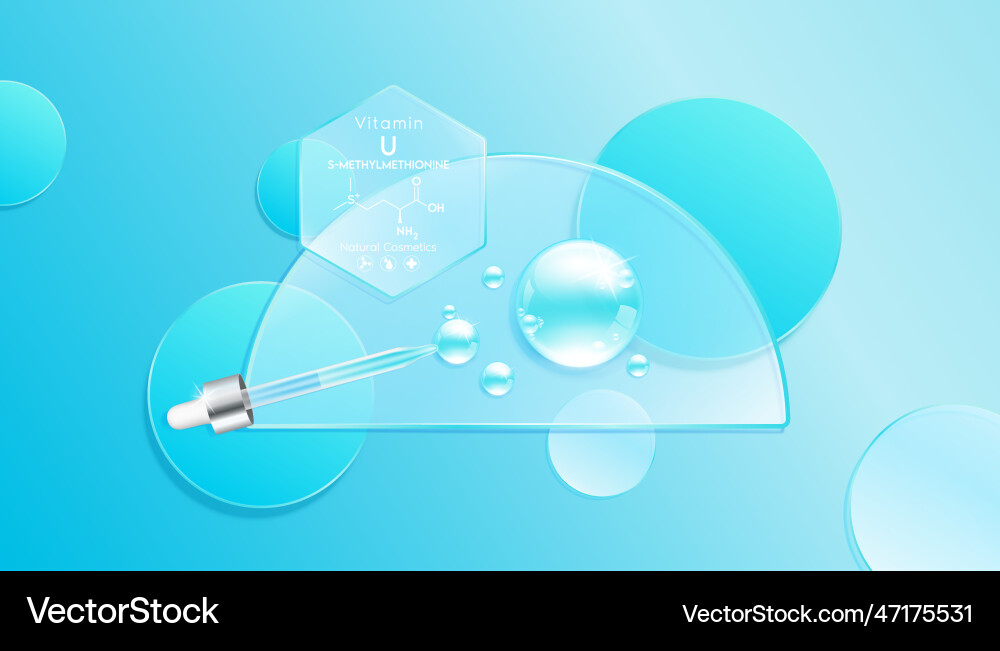 Serum gel drop on transparent circle disks Vector Image