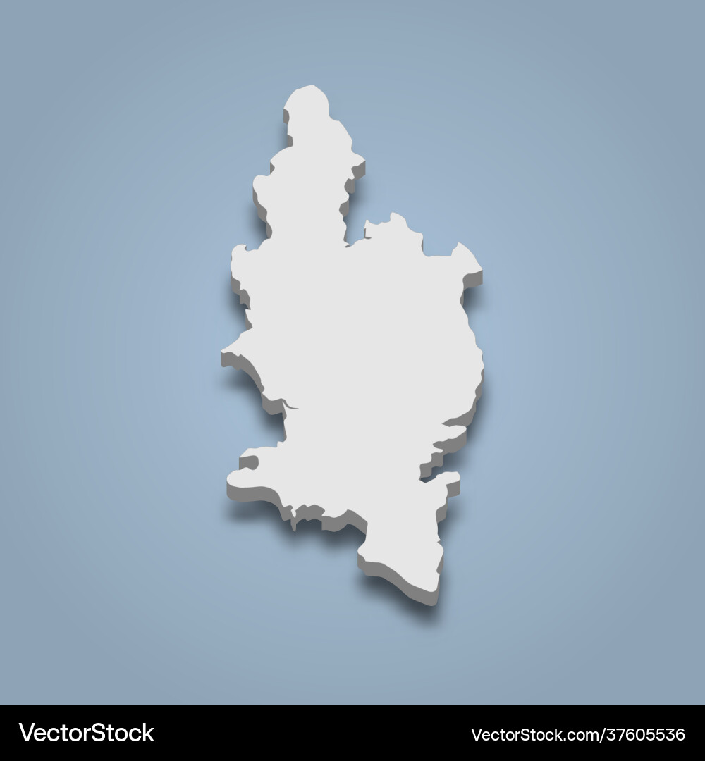 3d isometric map ko kut is an island in Royalty Free Vector