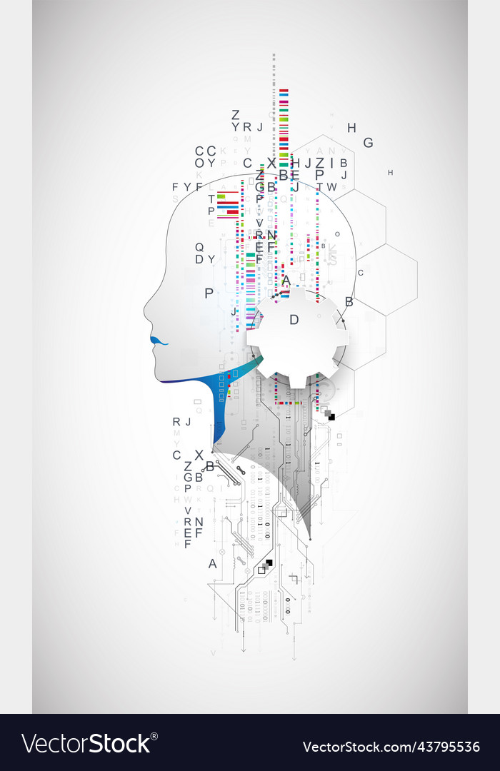 Artificial intelligence technical background Vector Image Artificial intelligence technical background Vector Image