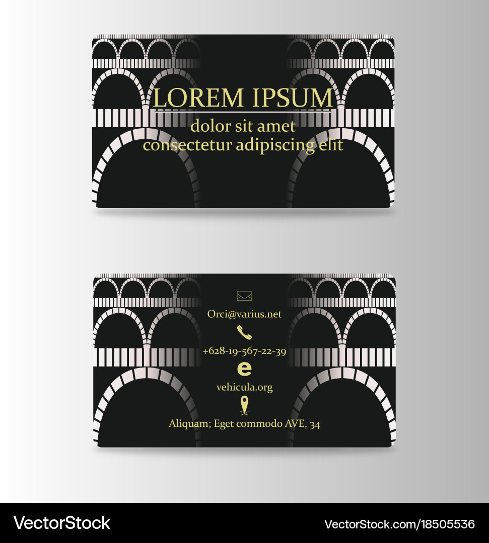 Business card with vintage arches Royalty Free Vector Image