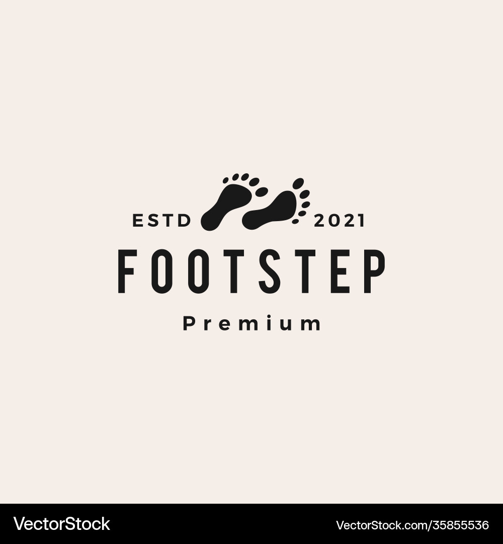 Foot step hipster vintage logo icon Royalty Free Vector