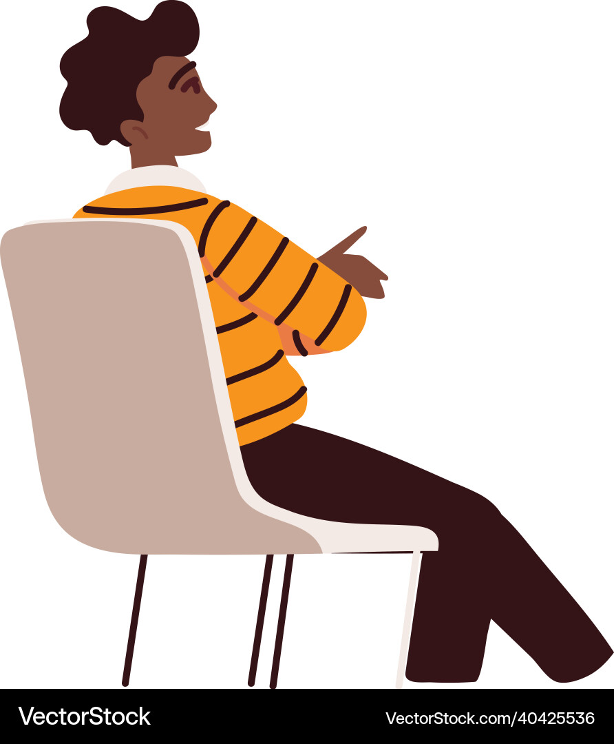 Guy on chair Royalty Free Vector Image - VectorStock