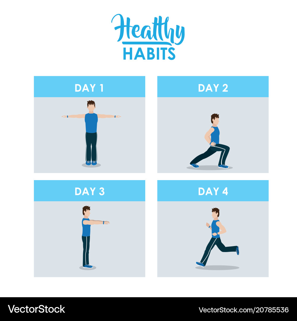 Healthy habits lifestyle Royalty Free Vector Image
