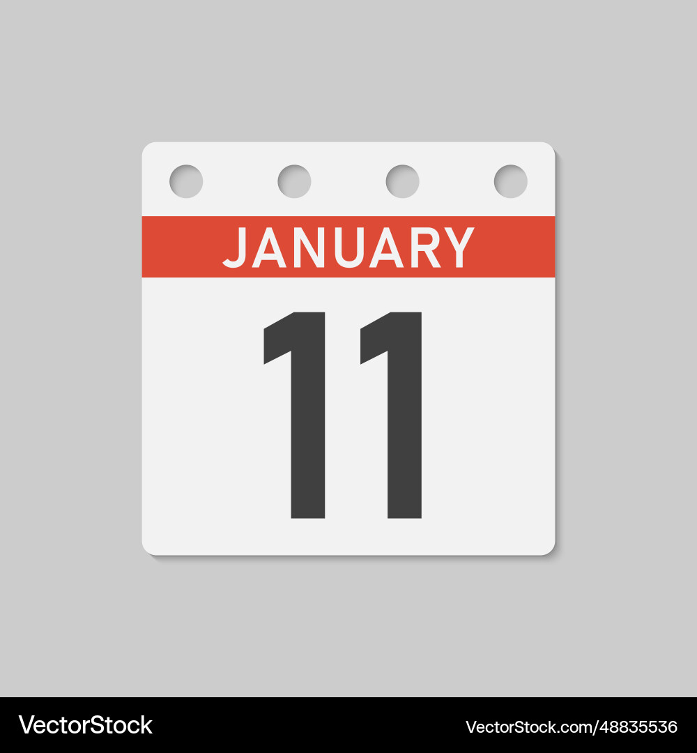 Icon page calendar day - 11 january Royalty Free Vector