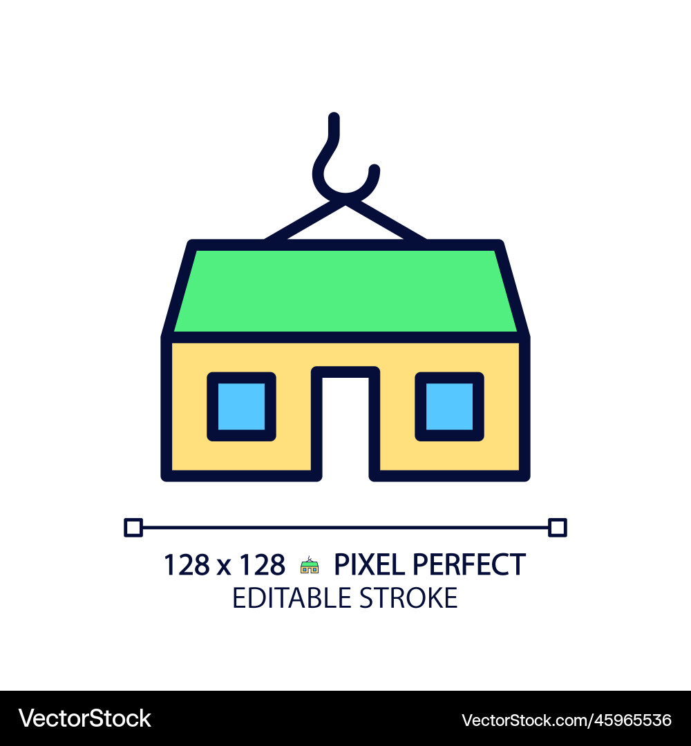 Modular home pixel perfect rgb color icon Vector Image