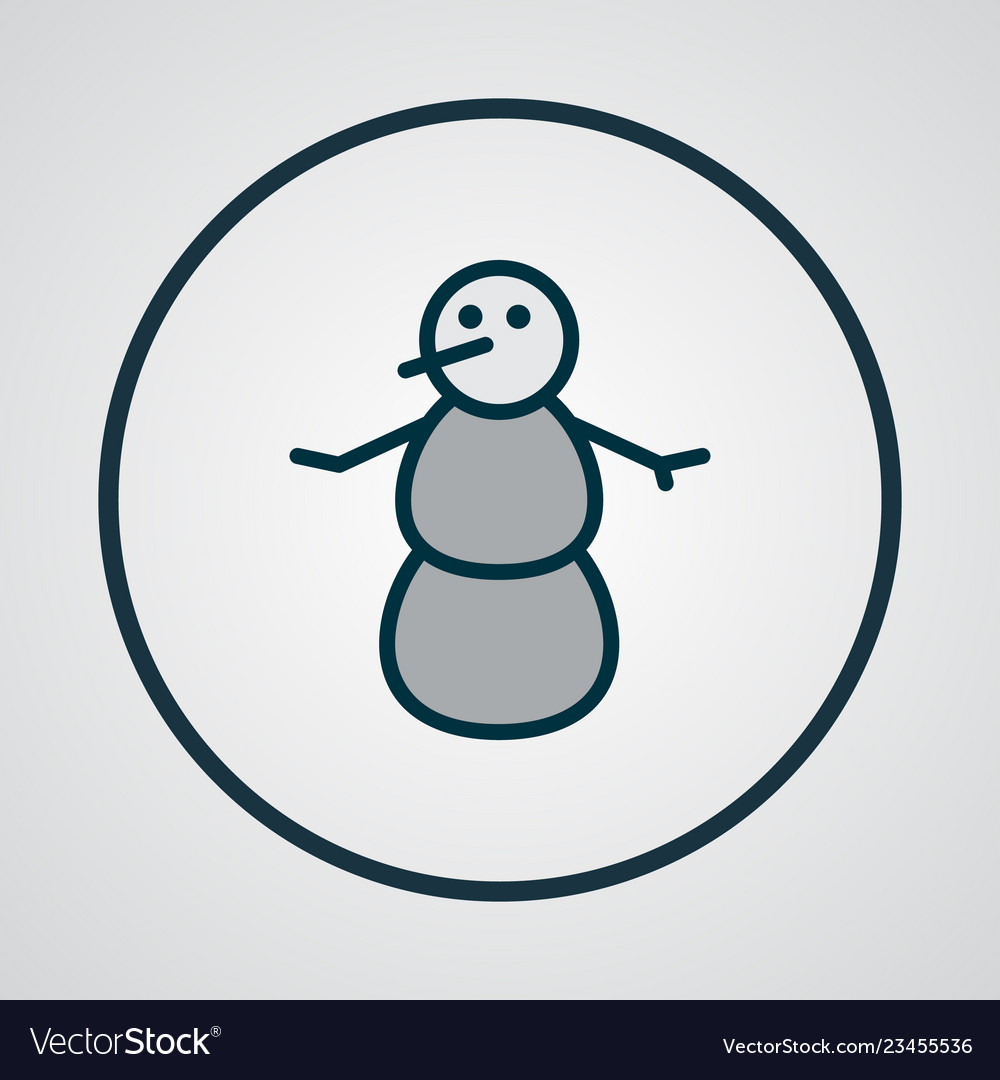 Snowman icon colored line symbol premium quality Vector Image