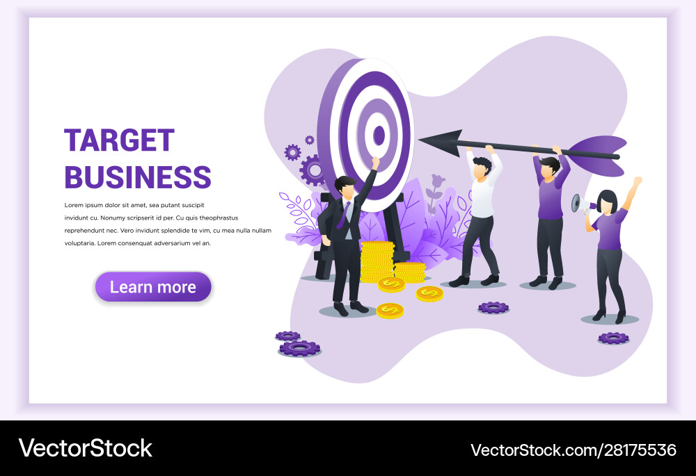Target business web banner concept design people Vector Image