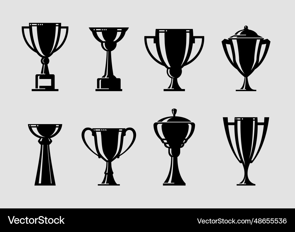 Winner cup trophy line icon symbol or emblem Vector Image