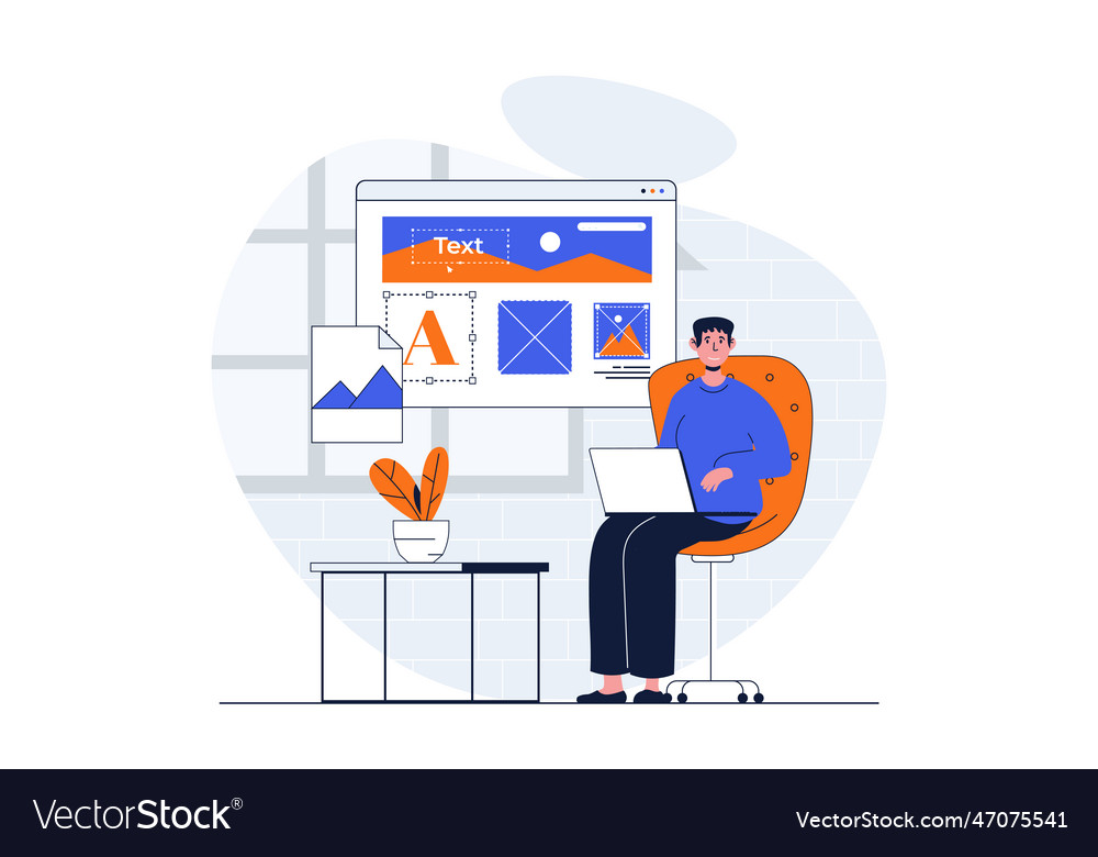 App Development Web Concept With Character Scene Vector Image 3537