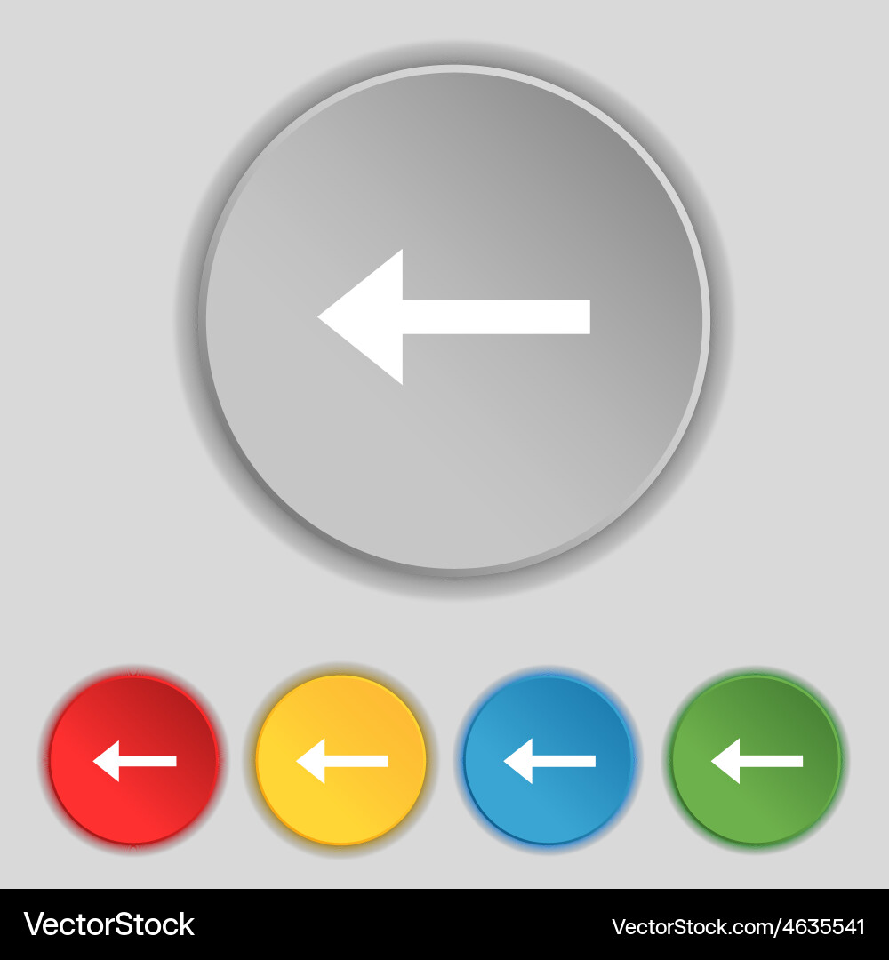 Arrow left way out icon sign symbol on five flat Vector Image