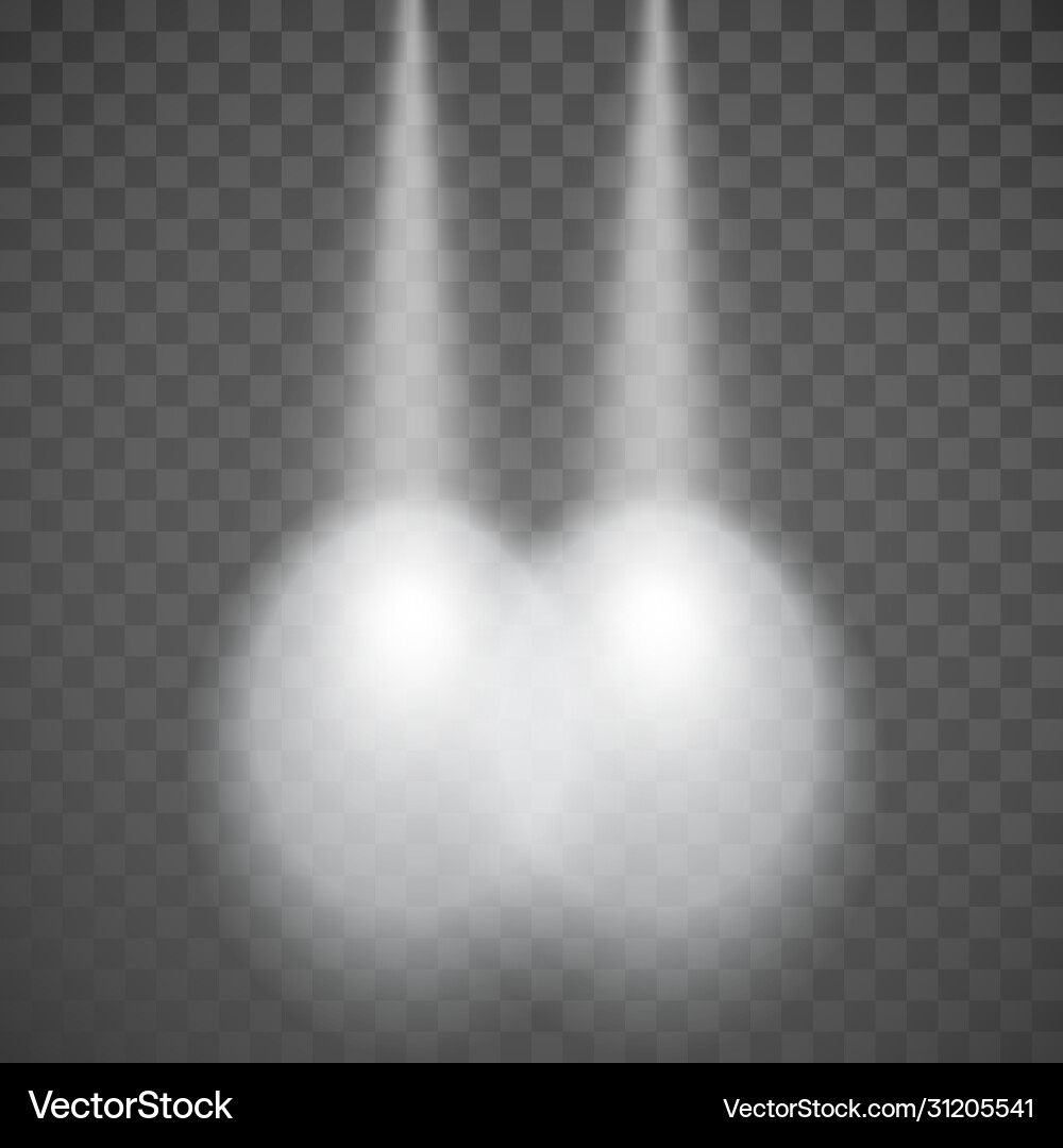 Car lights automobile headlight light rays of Vector Image