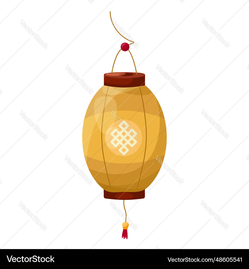 Cartoon isolated yellow chinese lantern Royalty Free Vector