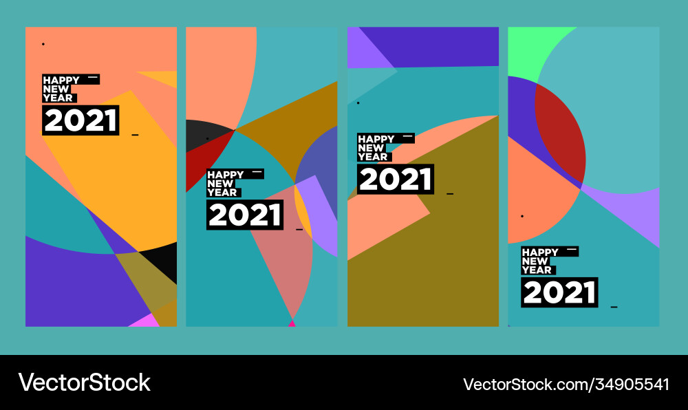 Colorful abstract background set for new year Vector Image