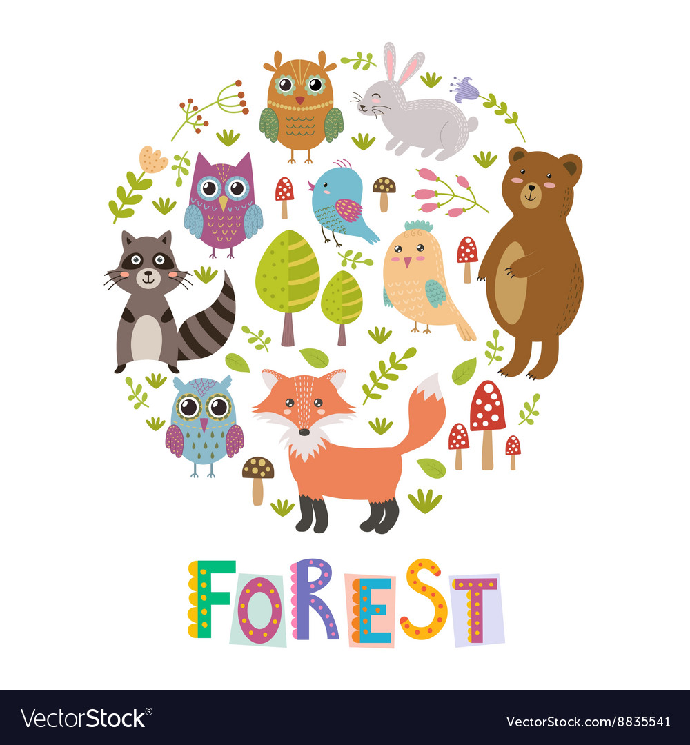 Forest circle shape background Royalty Free Vector Image