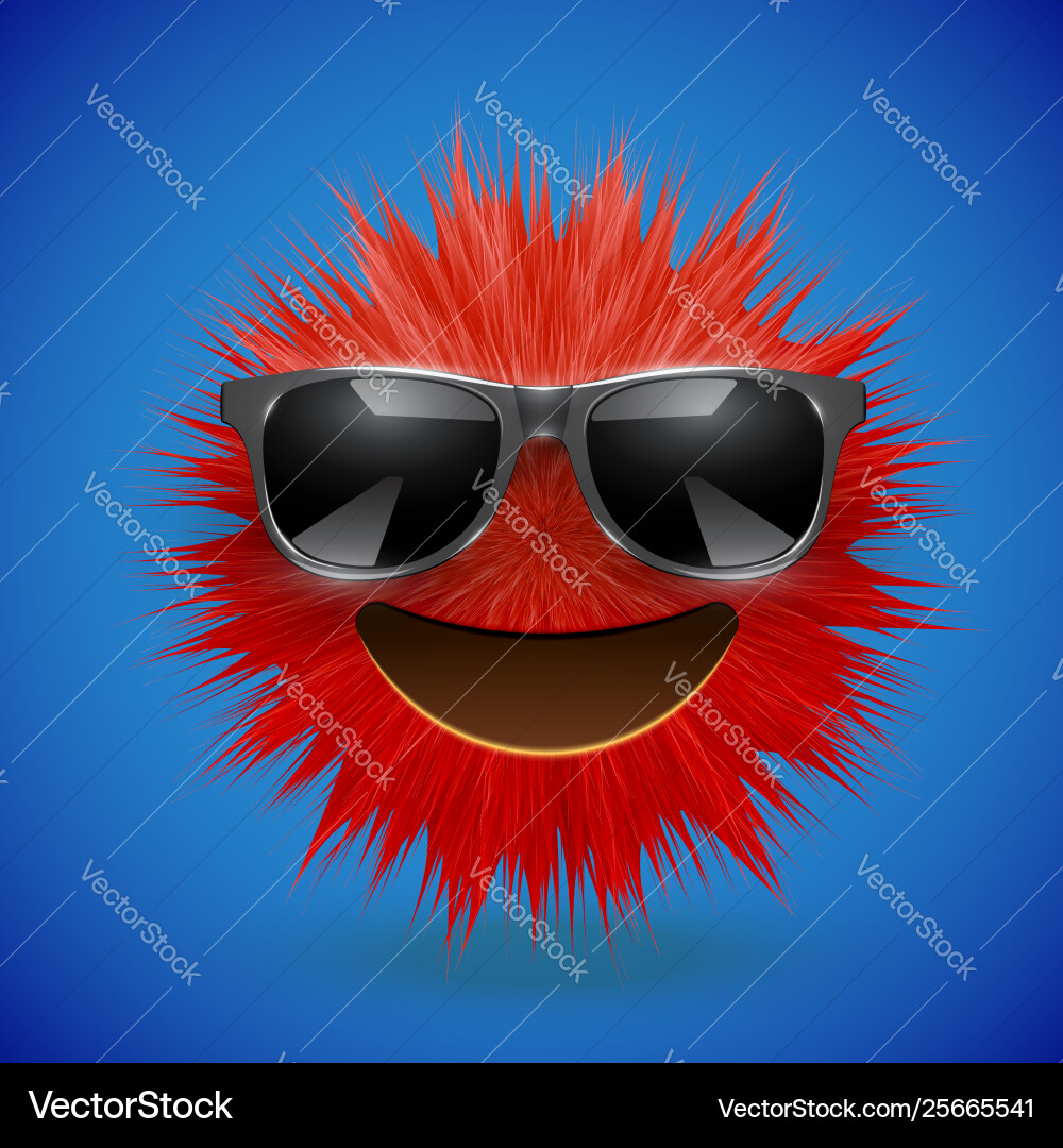 High-detailed 3d fur smiley emoticon Royalty Free Vector
