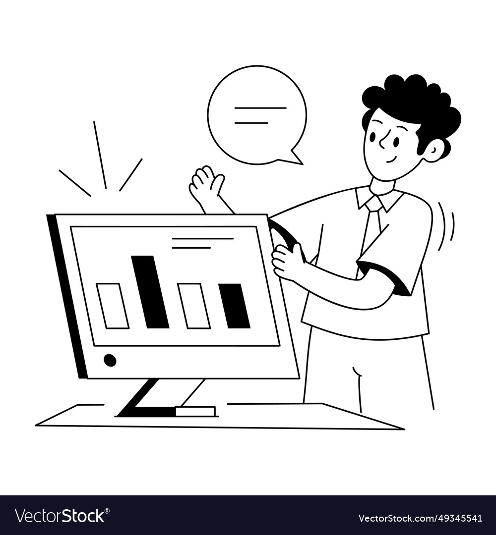 Manager presenting Royalty Free Vector Image - VectorStock