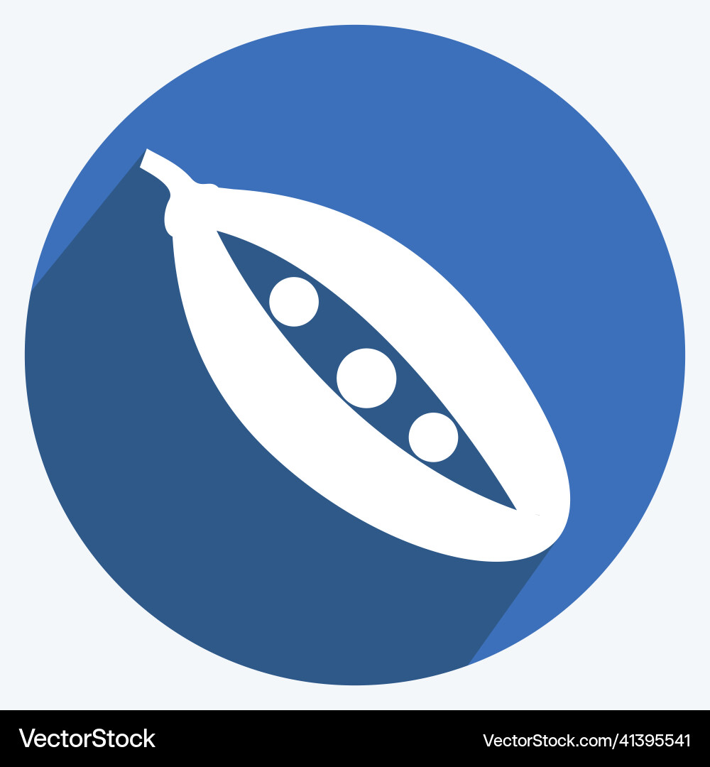 Peas icon in trendy long shadow style isolated Vector Image