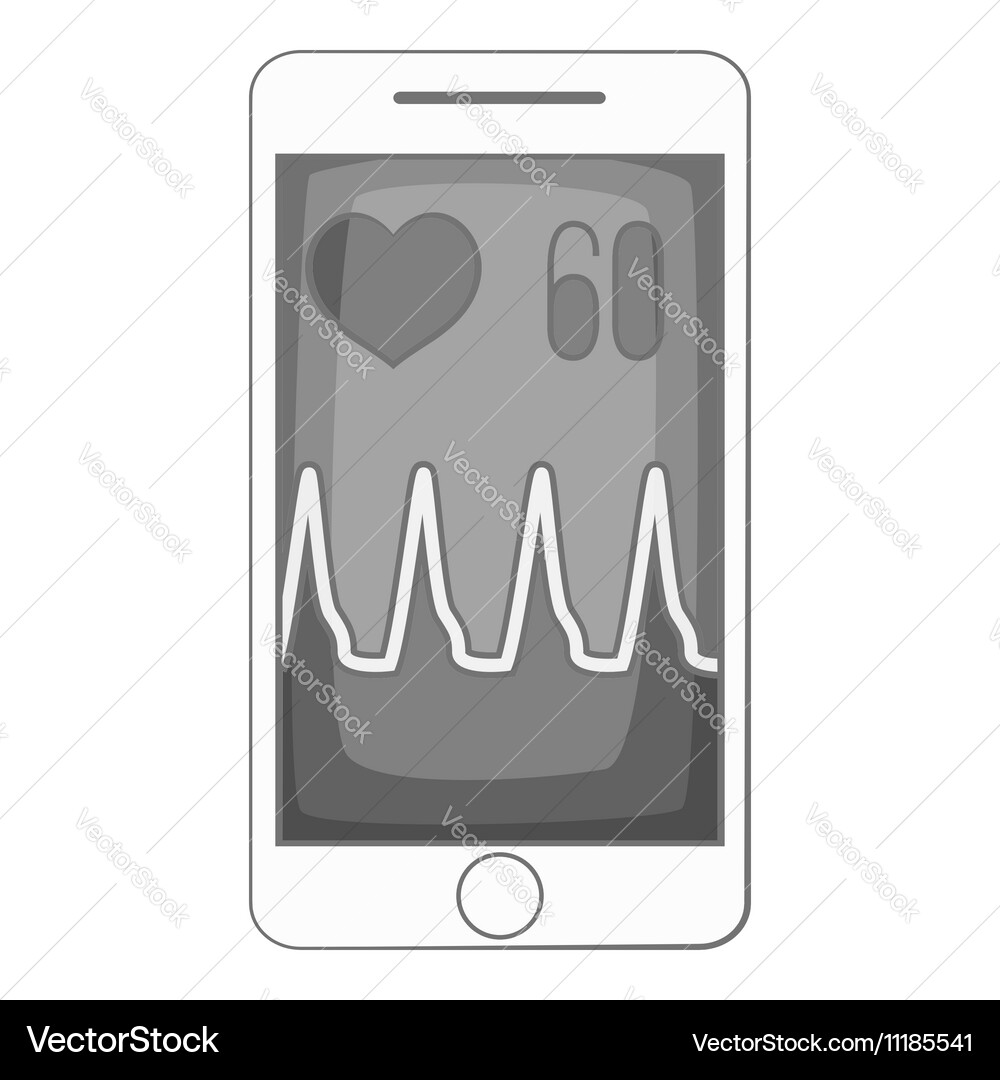 Pulse on screen of smartphone icon Royalty Free Vector Image