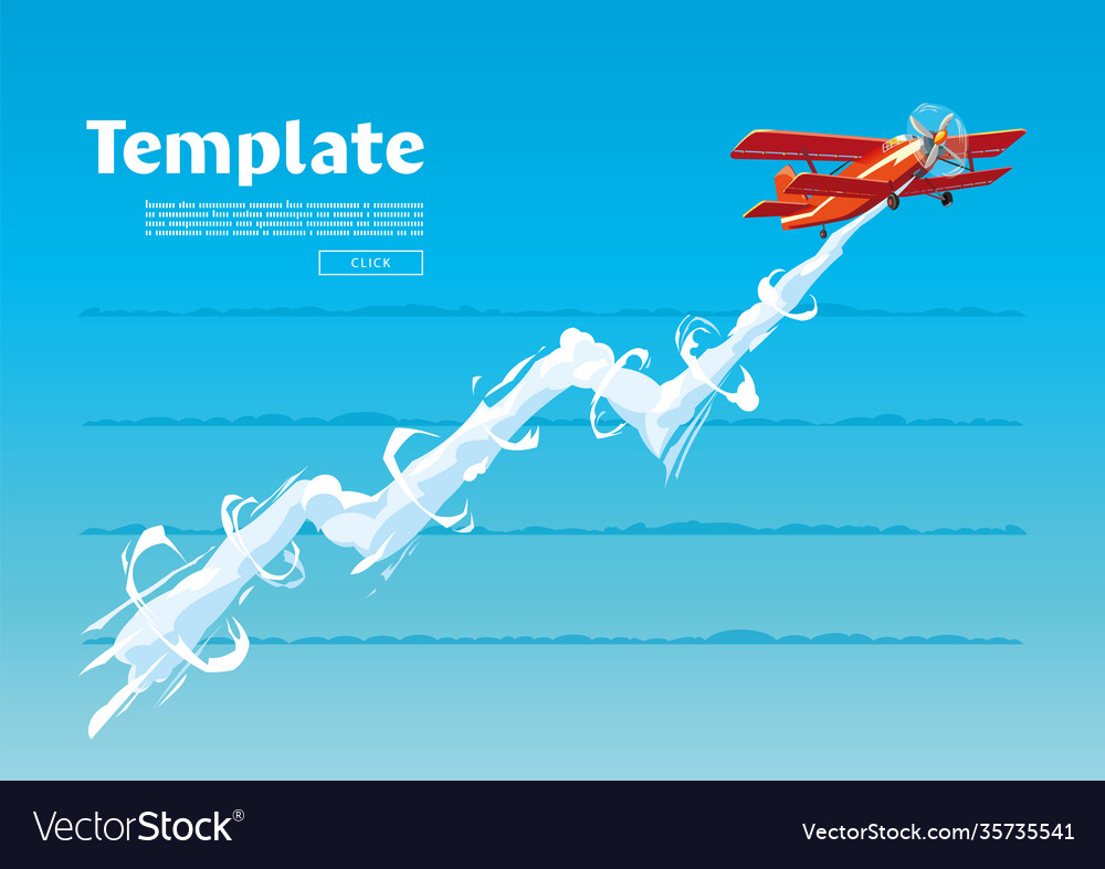 Red airplane flies up chart Royalty Free Vector Image