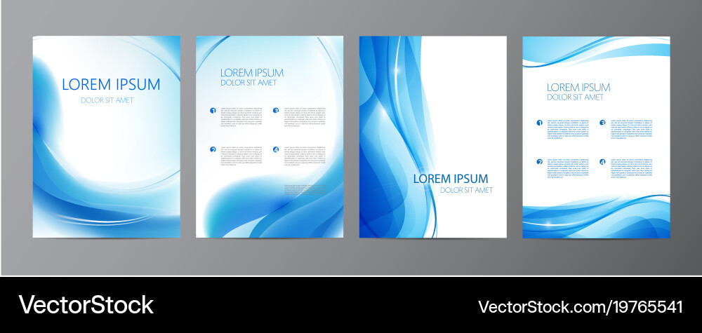 Set of wavy abstract covers brochures Royalty Free Vector