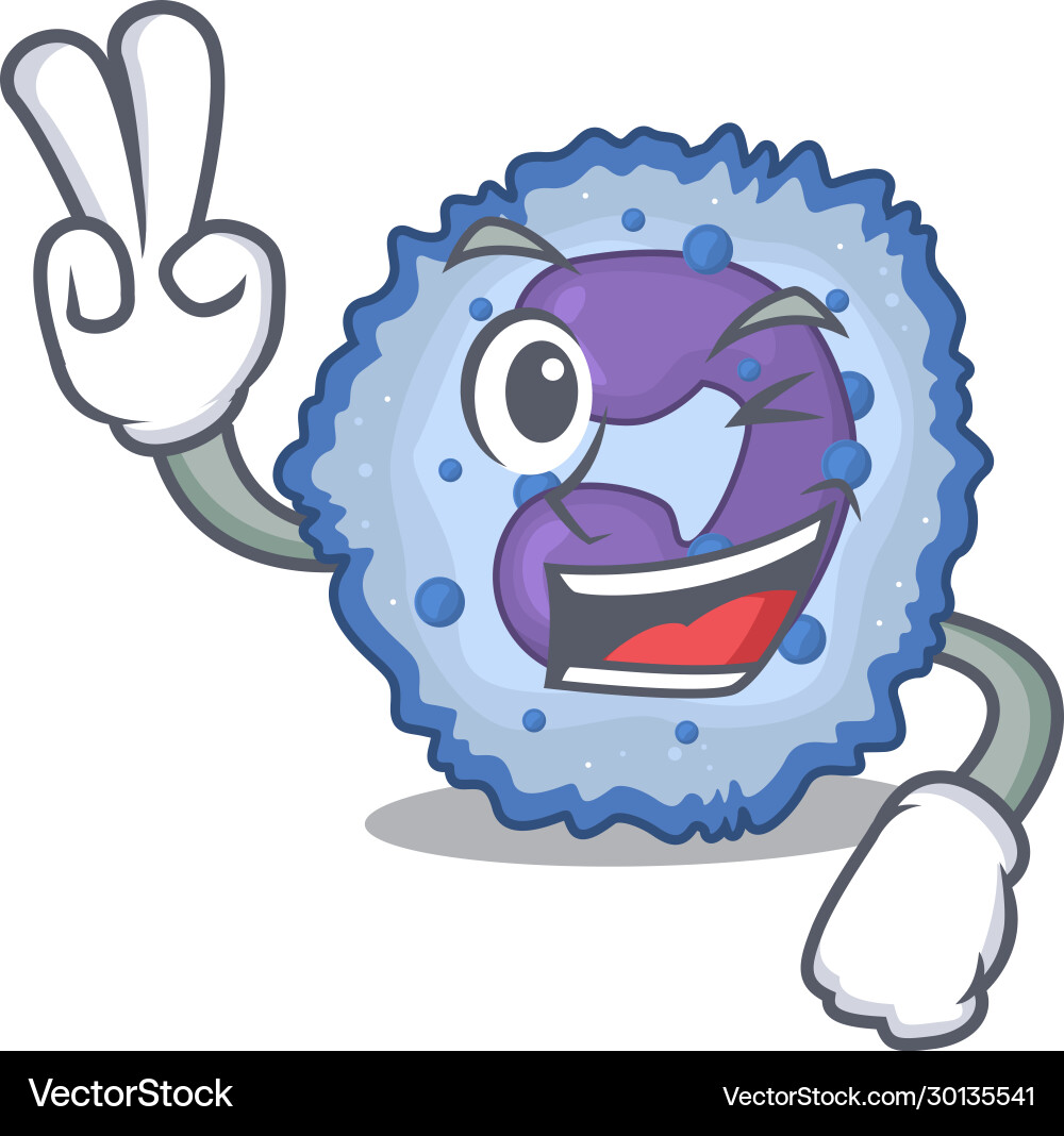 Smiley mascot basophil cell cartoon character Vector Image