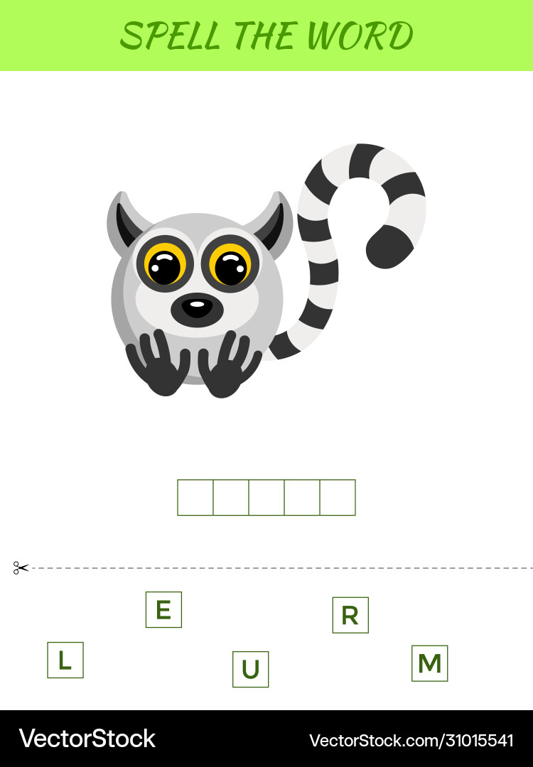 Spelling word scramble game template Royalty Free Vector