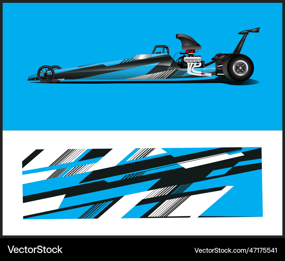 Vehicle wrap graphic kit for race car Royalty Free Vector