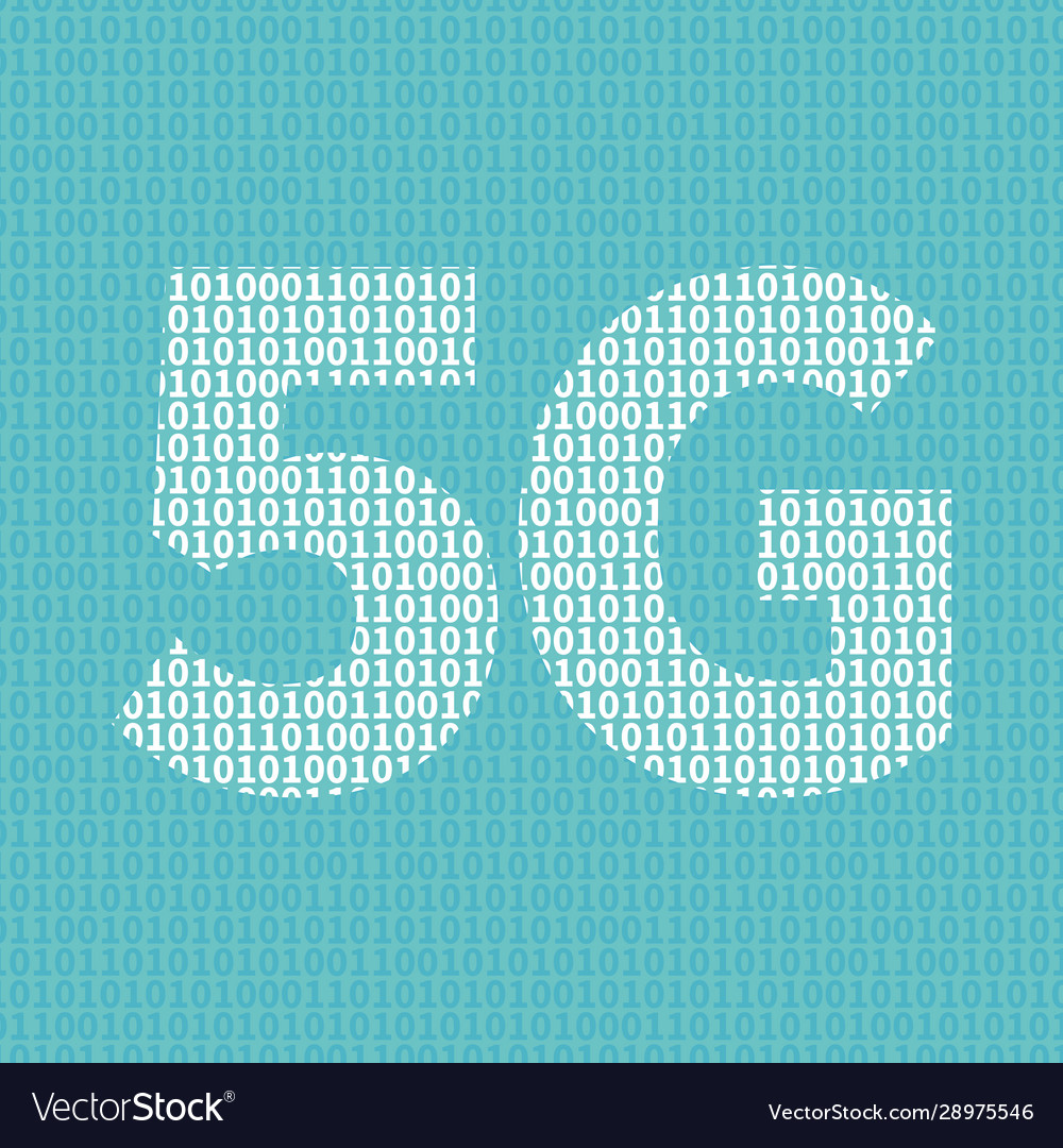 5g network technology in binary code Royalty Free Vector
