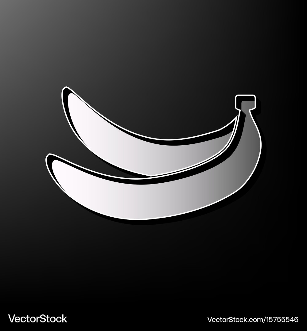 Banana simple sign gray 3d printed icon Royalty Free Vector