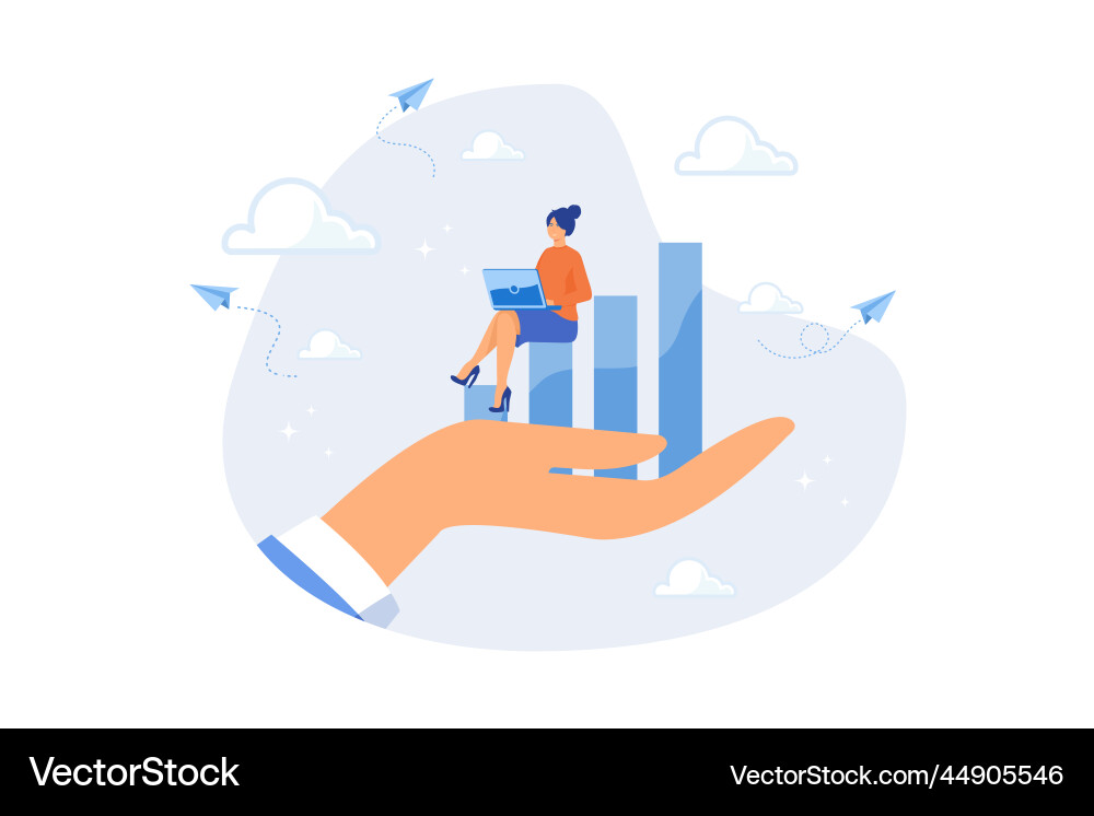 Business support or improvement growing career Vector Image