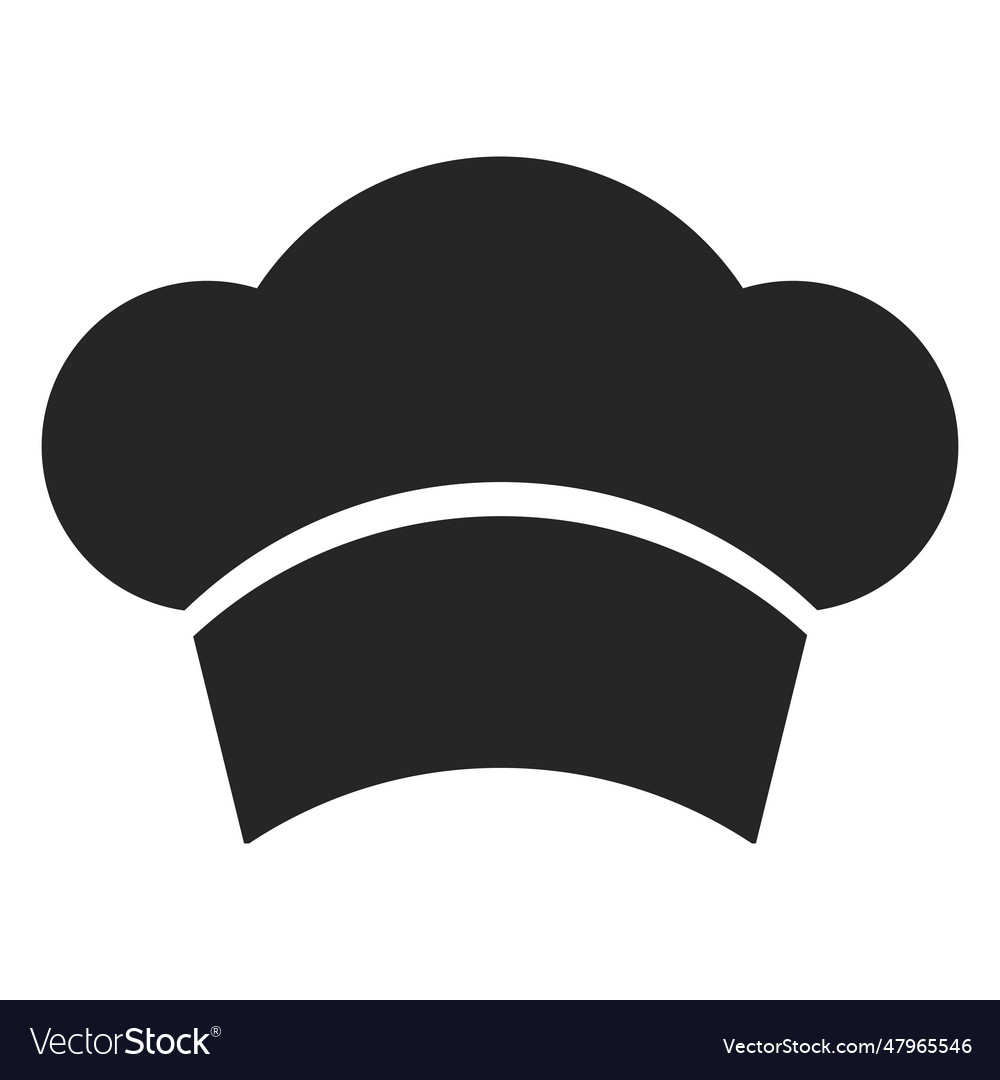 Chef hat front flat icon Royalty Free Vector Image