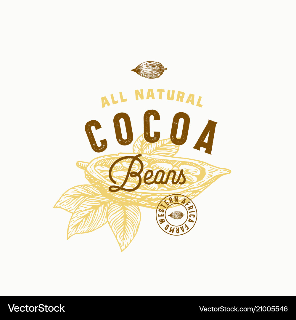 Cocoa beans abstract sign symbol or logo Vector Image