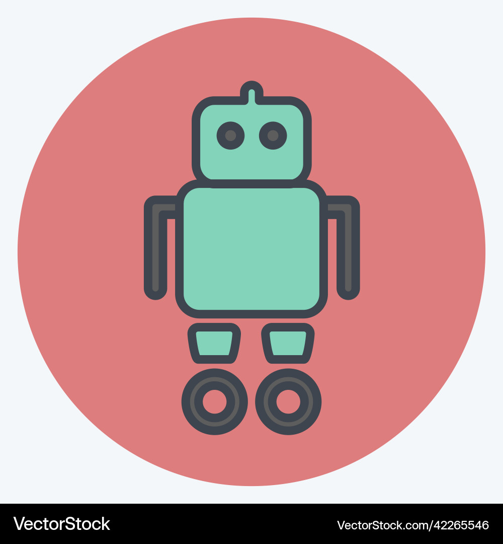 Icon robot suitable for toy symbol color mate Vector Image