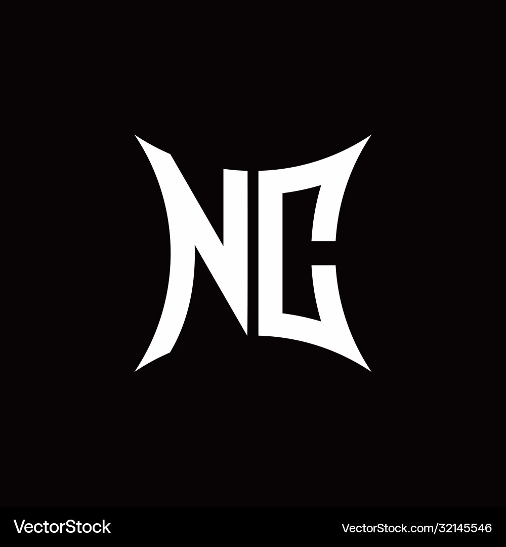 Nc monogram logo with sharped shape design Vector Image