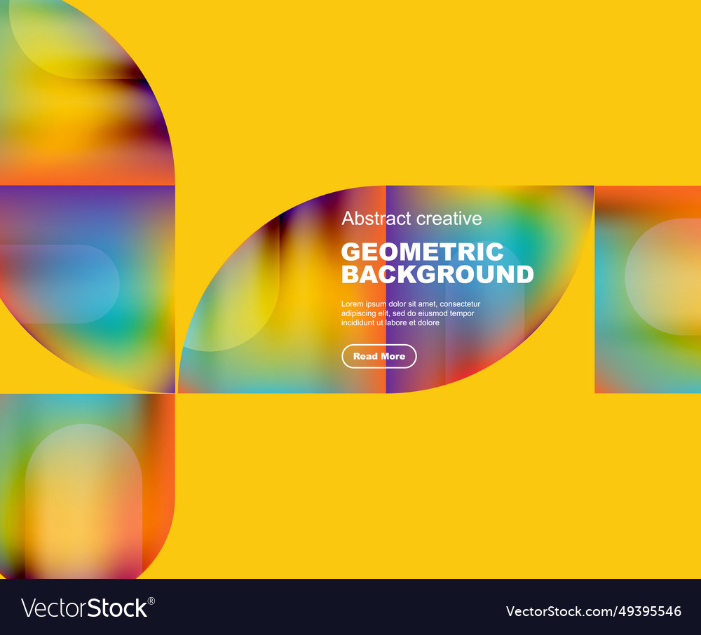 Round triangle and square composition Royalty Free Vector