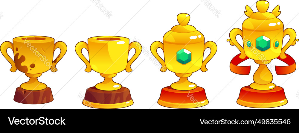 Set of game winner rank cups Royalty Free Vector Image