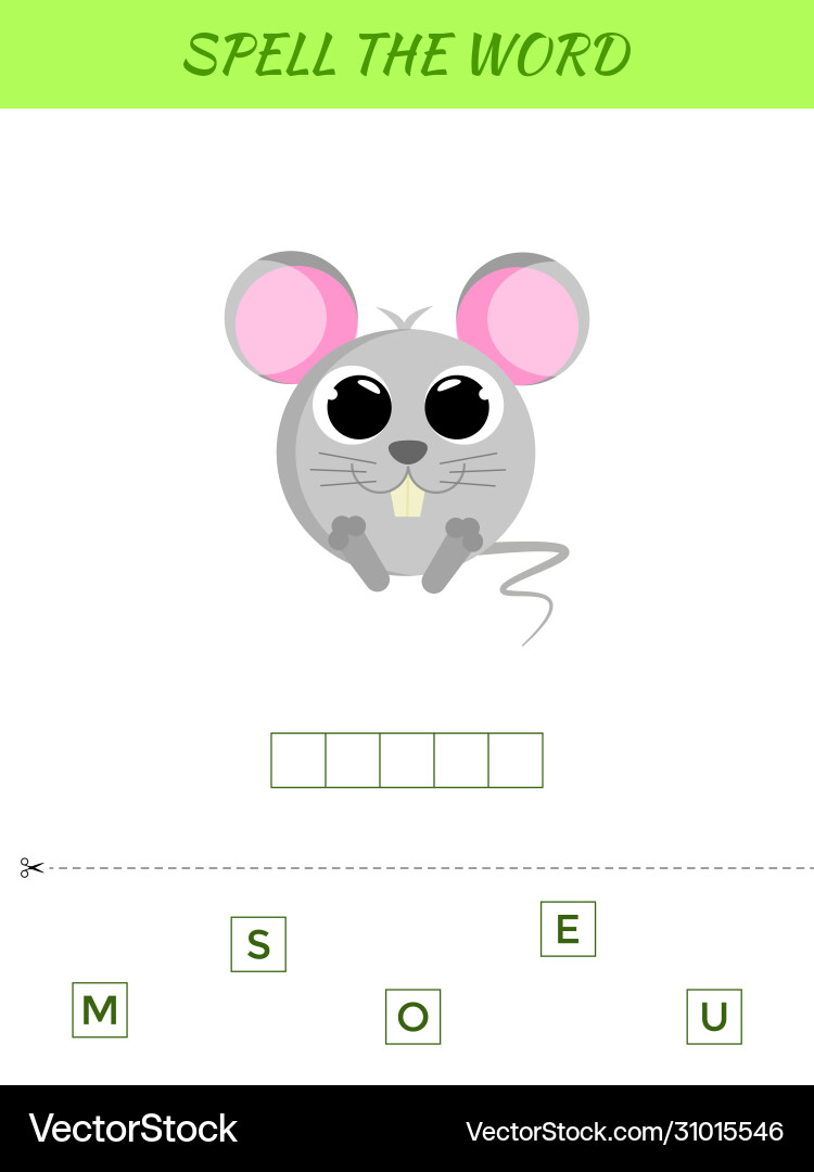 Spelling word scramble game template Royalty Free Vector