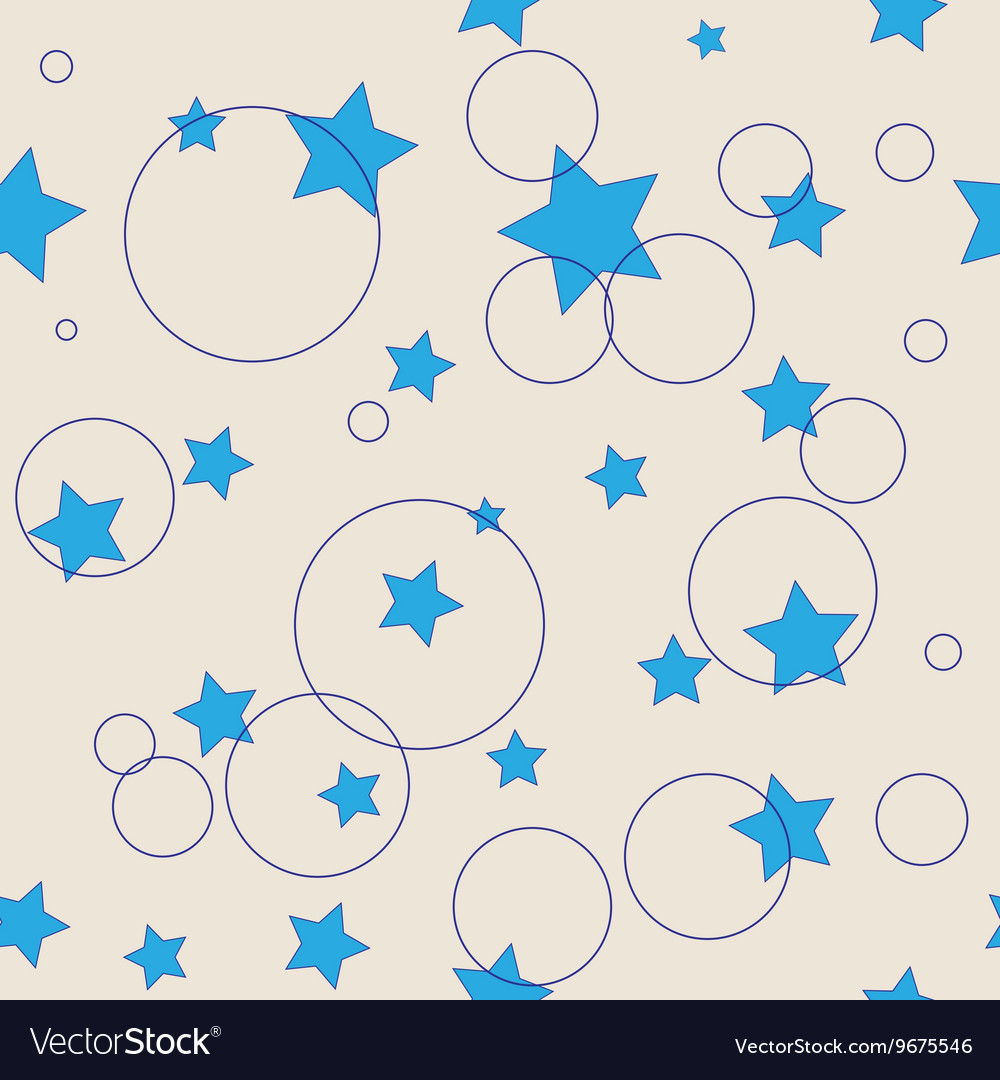 Stars and ring seamless pattern Royalty Free Vector Image