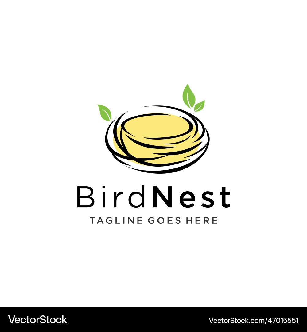 Bird nest icon logo line symbol Royalty Free Vector Image