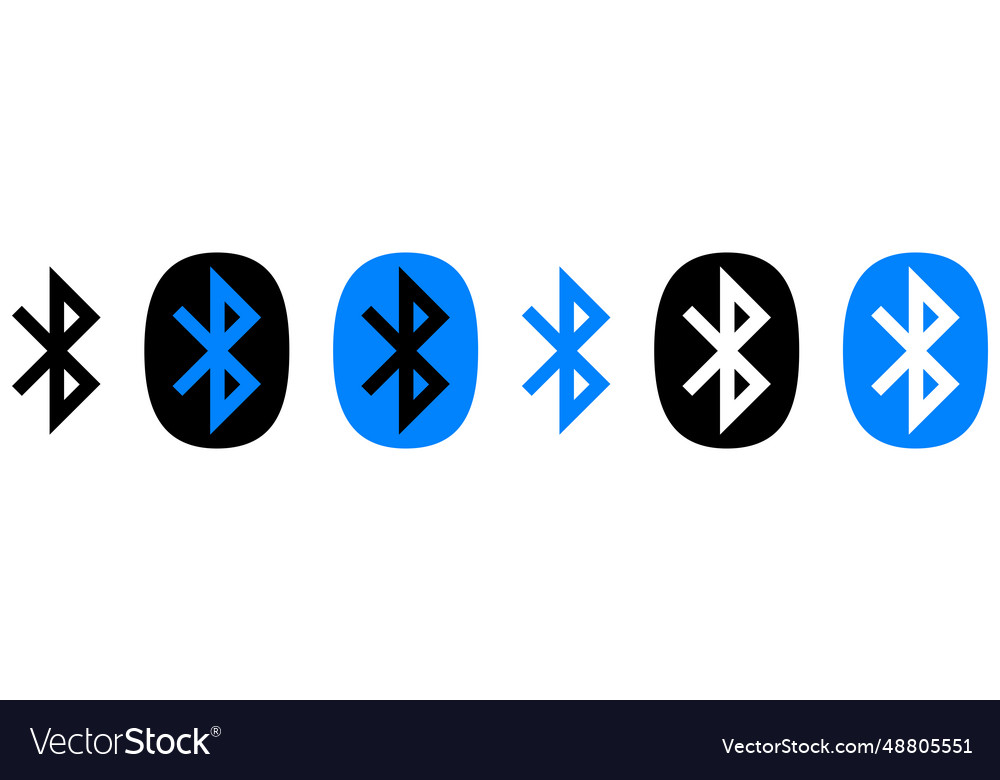 Bluetooth icon set design can use for web Vector Image
