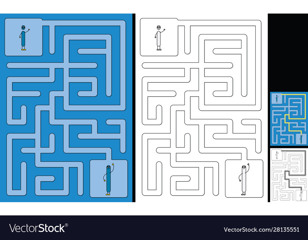 Easy alphabet maze - letter i Royalty Free Vector Image