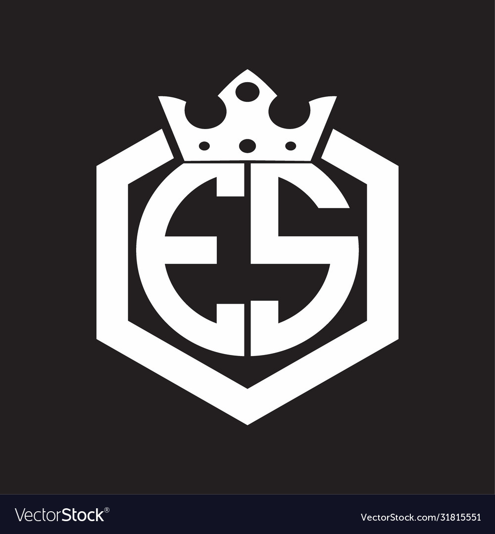 Es logo monogram rounded hexagon shape Royalty Free Vector Es logo monogram rounded hexagon shape Royalty Free Vector