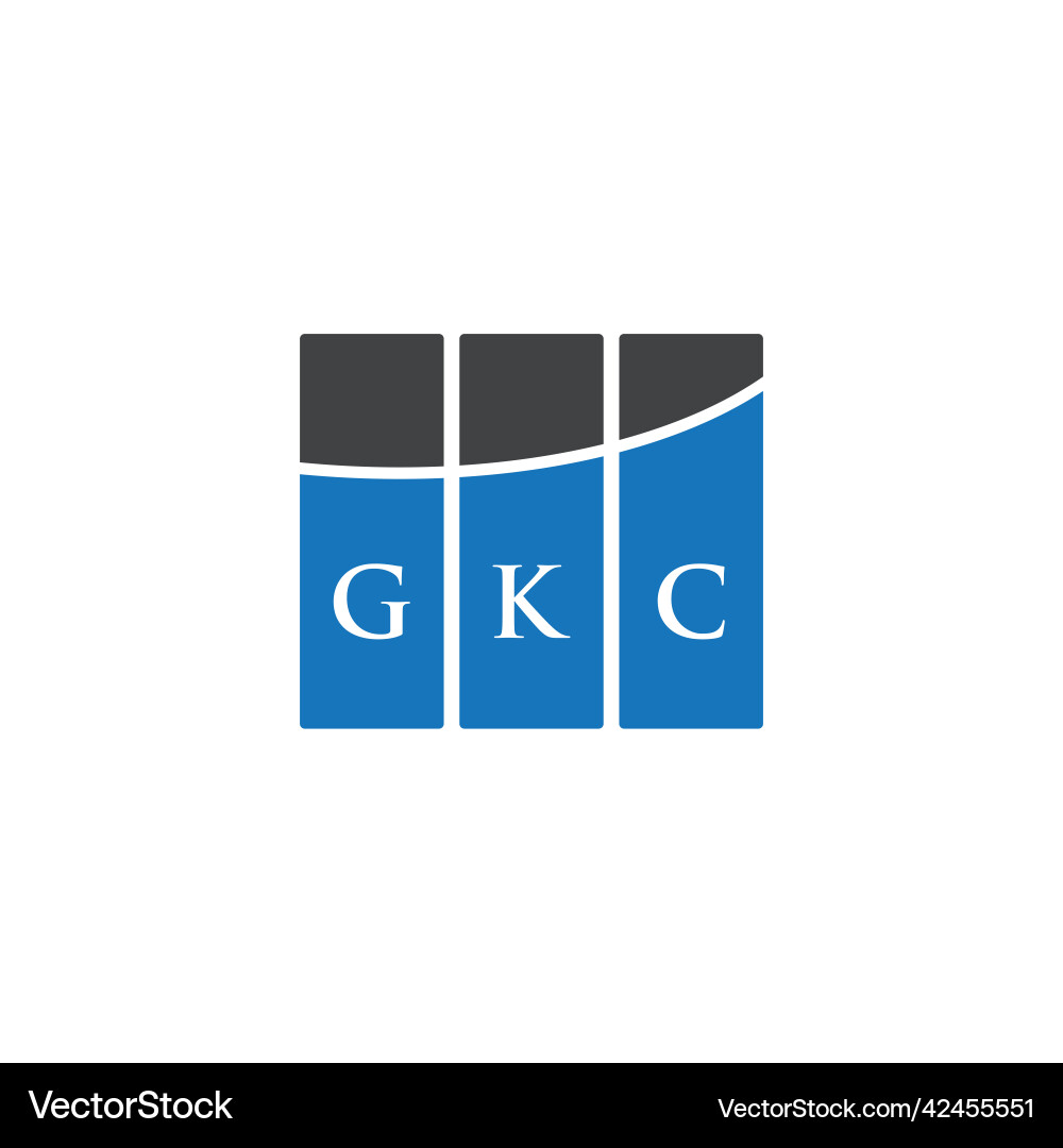 Gkc letter logo design on white background Vector Image