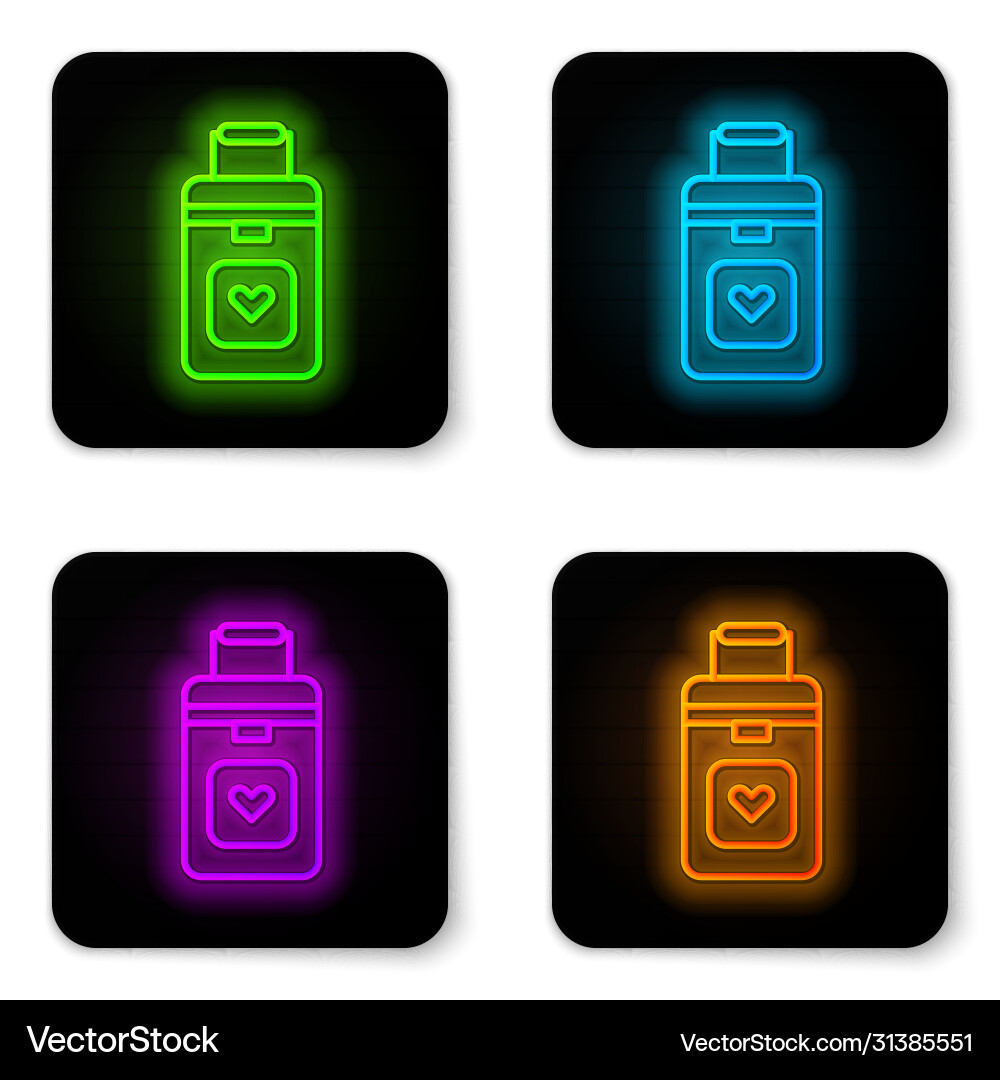 Glowing neon line cooler box for human organs Vector Image