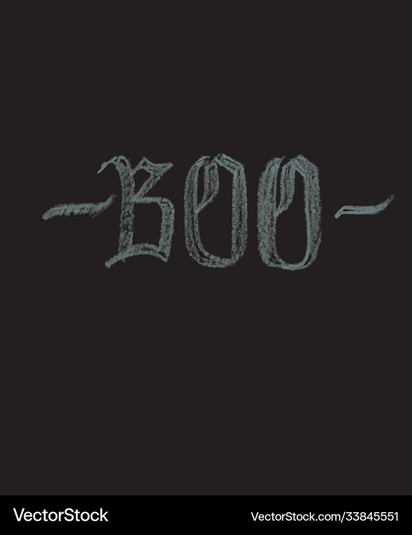 Hand drawn chalk lettering boo Royalty Free Vector Image