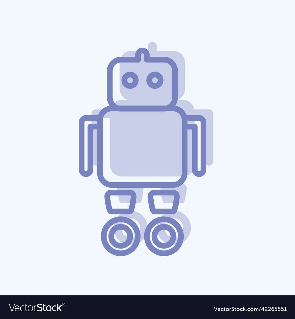 Icon robot suitable for toy symbol two tone style Vector Image
