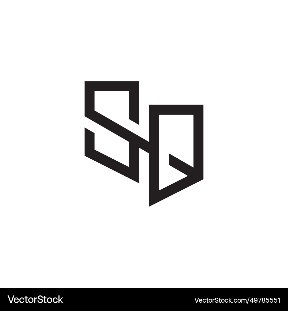Letter sq abstract simple geometric line logo Vector Image